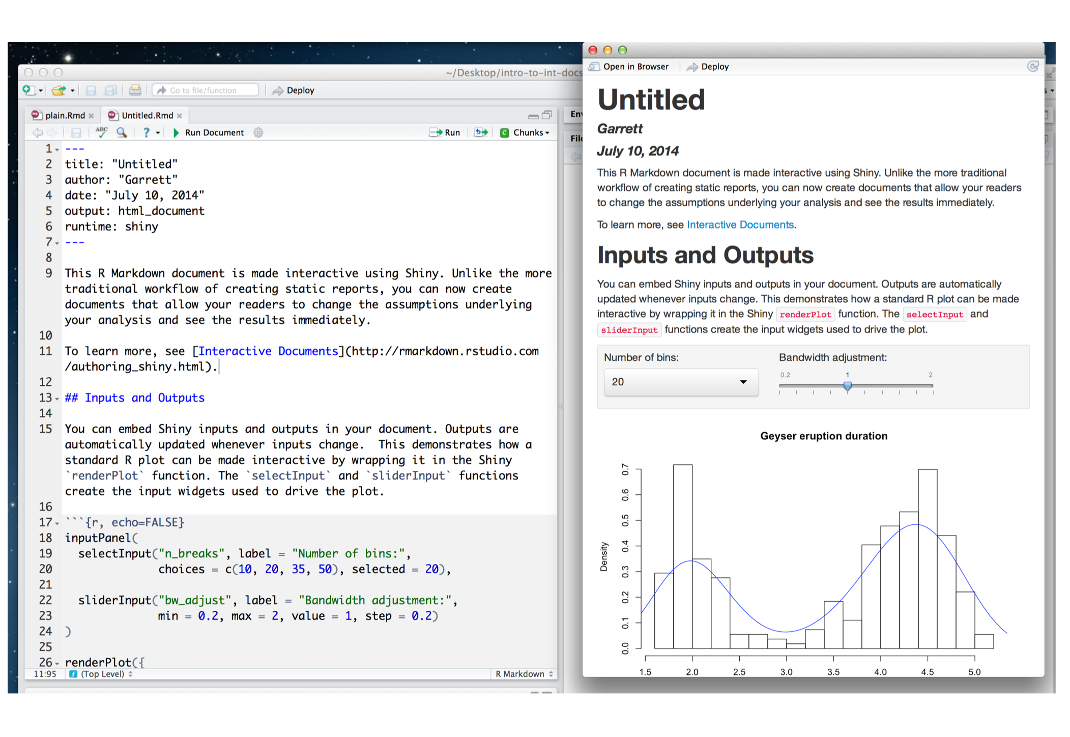 Shiny R Markdown Integration In The RStudio IDE Shiny R Markdown Integration In The RStudio IDE